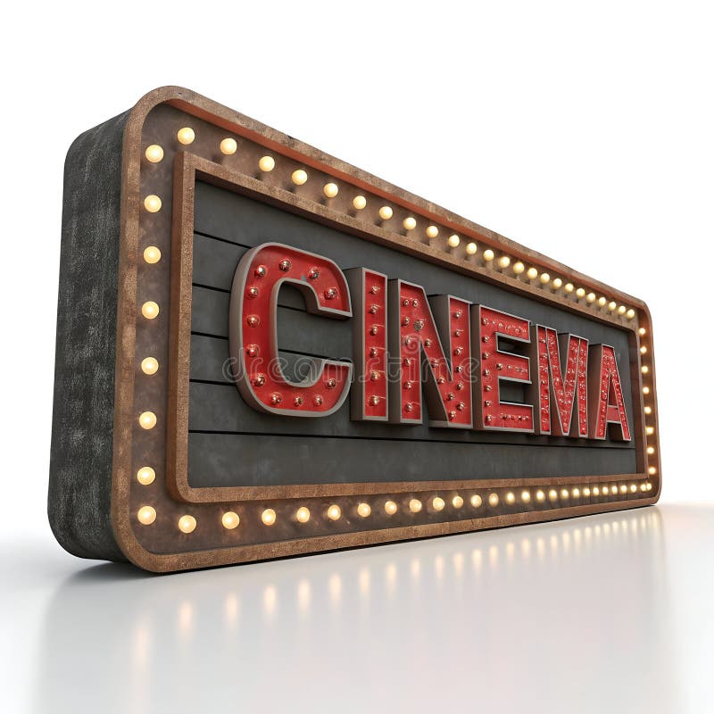 Cinema Signboard 3D Icon, stock illustration. Illustration of ...