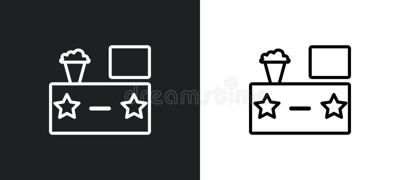 Cinema Snack Bar Outline Icon in White and Black Colors. Cinema Snack ...