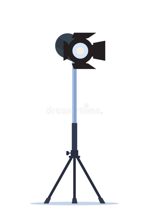 Cinema Spotlight. Lamp Projector on a Tripod. Light Source, Studio ...