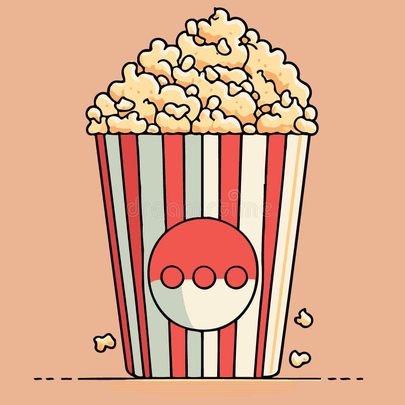 Cinema Style Popcorn Jar Filled with Popcorn Stock Vector ...