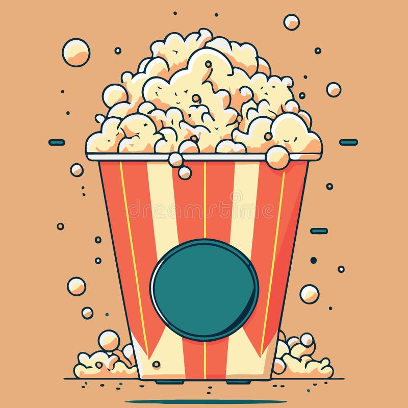 Cinema Style Popcorn Jar Filled with Popcorn Stock Vector ...
