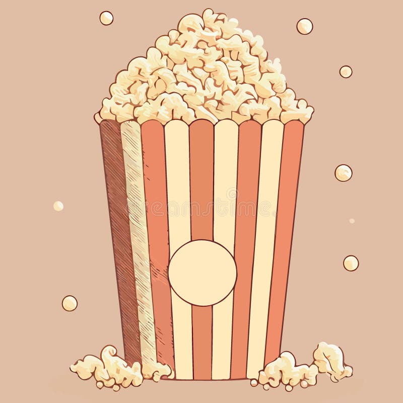 Cinema Style Popcorn Jar Filled with Popcorn Stock Vector ...