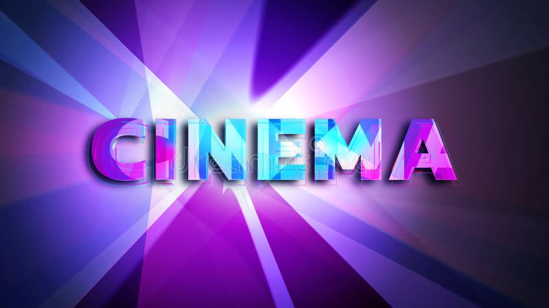 Cinema Text with Colorful Background Stock Illustration - Illustration ...