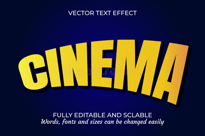 Cinema Text Effect, Editable Text Effect with Gradient Background Stock ...