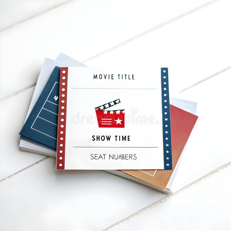 Cinema Ticket Booking Isolated on White Background Stock Illustration ...