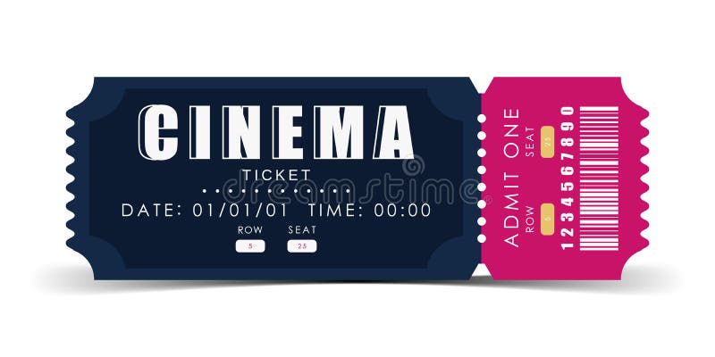 Cinema Ticket Design. Modern Ticket Card Illustration Template. Vector ...