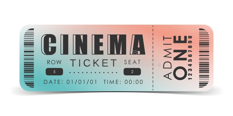 Cinema Ticket Design. Modern Elegant Ticket Card Illustration Template ...