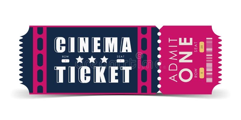 Cinema Ticket Design. Modern Elegant Ticket Card Illustration Template ...