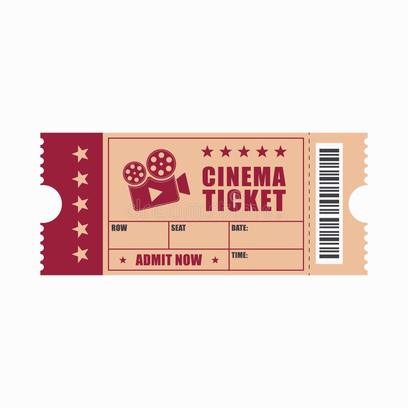 Cinema Ticket, Movie Template, Check Layout Stock Vector - Illustration ...