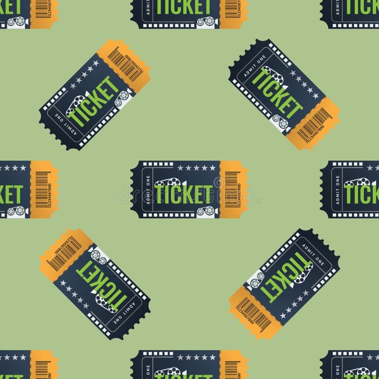 Cinema Ticket Seamless Pattern. Flat and Solid Color Design Texture ...