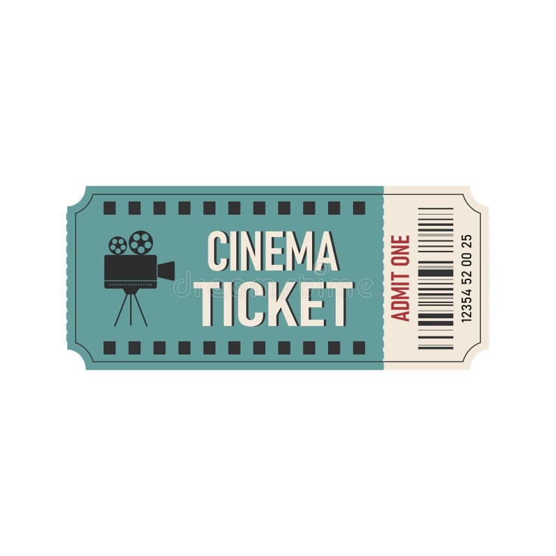 Cinema Ticket Template. Horizontal Cinema Ticket with Barcode Stock ...