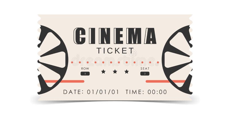 Cinema Ticket Template. Modern Ticket Card Illustration Template ...