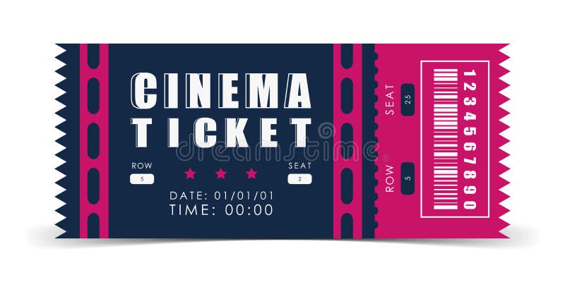 Cinema Ticket Template. Modern Ticket Card Template. Vector. Stock ...