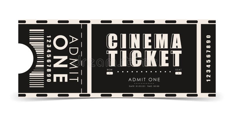 Cinema Ticket Template. Modern Elegant Ticket Card Illustration ...