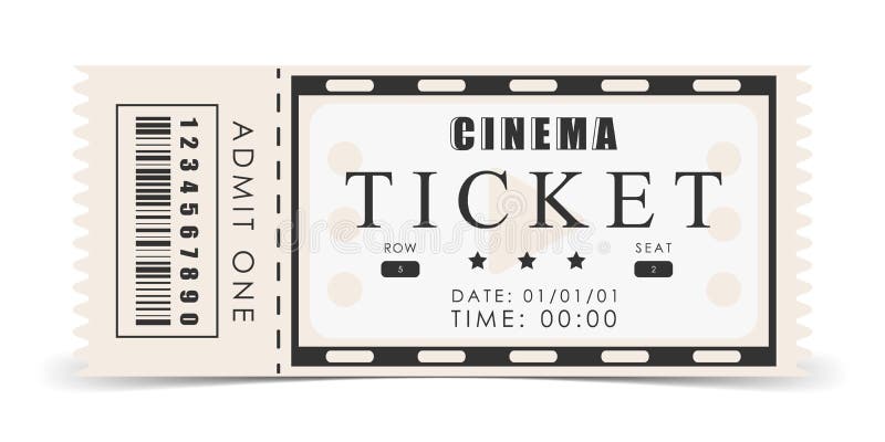 Cinema Ticket Template. Modern Elegant Ticket Card Illustration ...