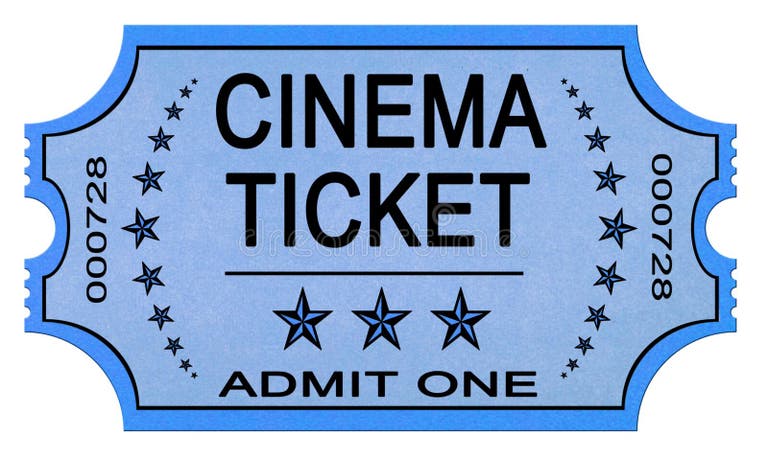 Cinema ticket on white stock photo. Image of isolated - 18026710