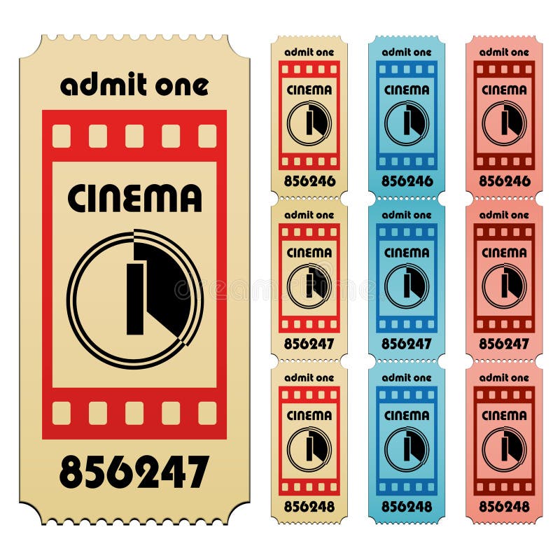 Vintage Cinema Tickets. BIG COLLECTION. Stock Vector - Illustration of ...