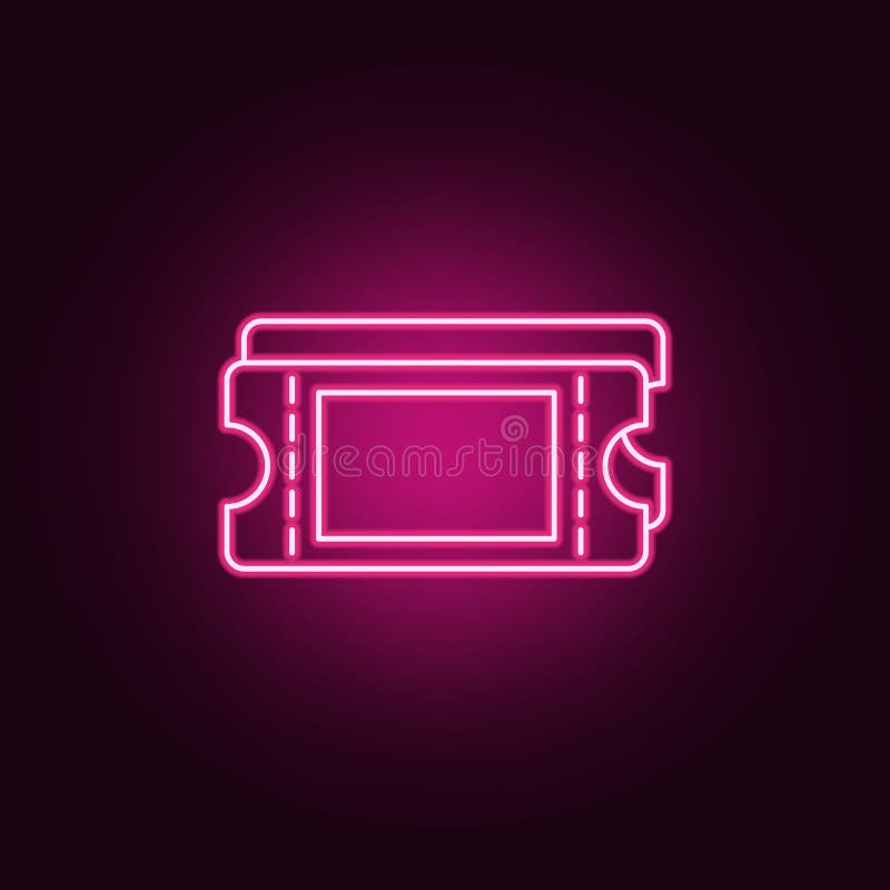 Cinema Tickets Icon. Elements of Cinema in Neon Style Icons. Simple ...