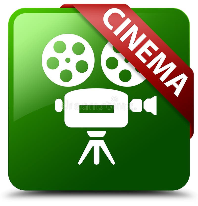 Cinema Video Camera Icon Green Square Button Stock Illustration ...