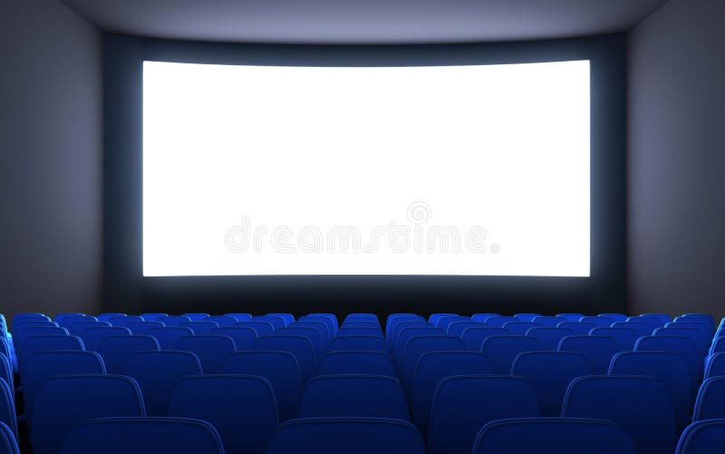 Cinema Vuoto E Schermo Bianco Illustrazione di Stock - Illustrazione di ...