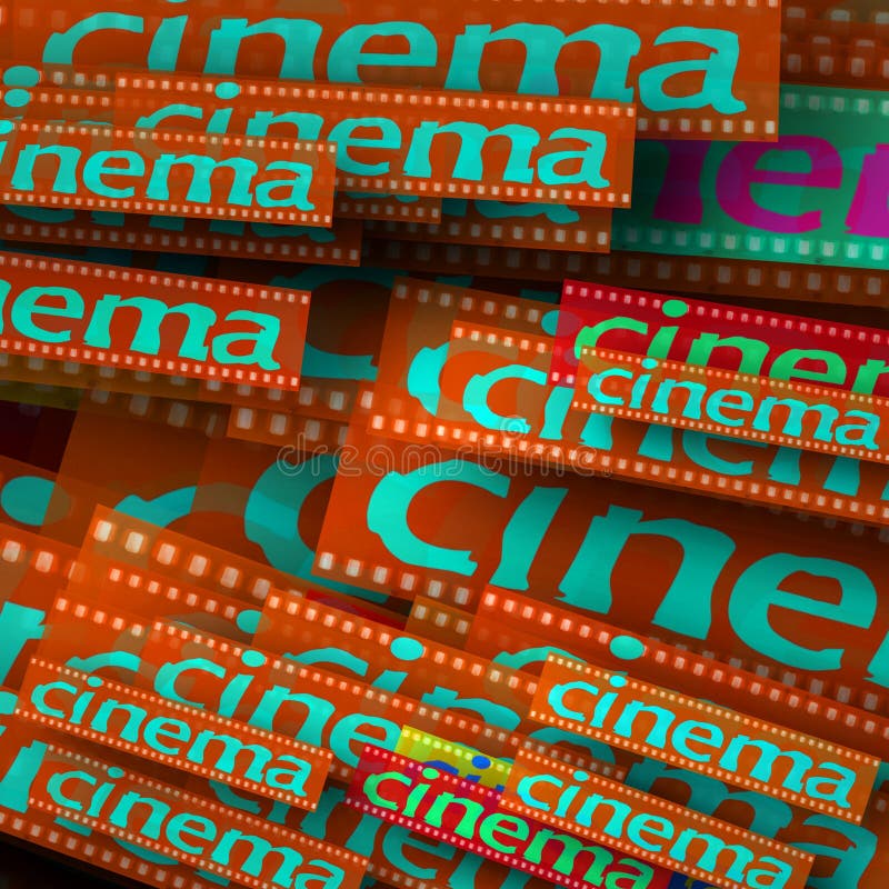 Cinema Word Written with Random Characters. in the Background we Have ...