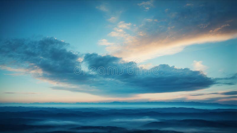 Cinemactic Beautiful Blue Sky Background at Dawn Stock Illustration ...