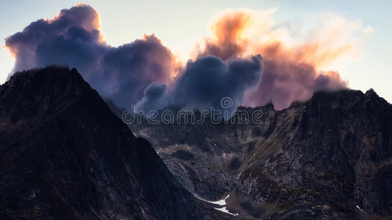 Cinemagraph Continuous Loop Animation. Landscape and Mountains Stock ...