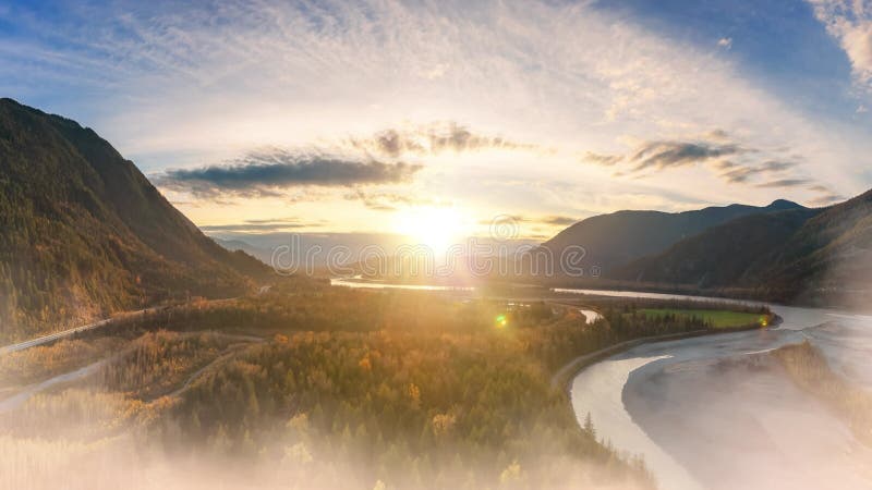 Cinemagraph Continuous Loop Animation. Scenic River in the Valley ...