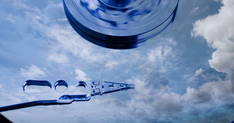 Cinemagraph, Hard Disk Drive with Reflected in it the Time-lapse of ...