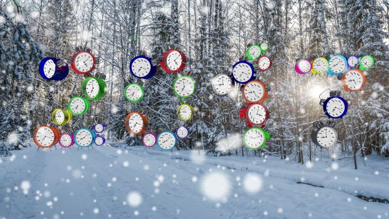 CINEMAGRAPH, 1080p, Falling Snow in the Winter Forest, Loop Stock ...