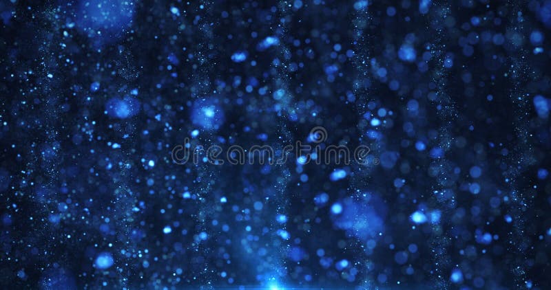 Cinematic Animation Visual Flying Particles on Blue Background Stock ...