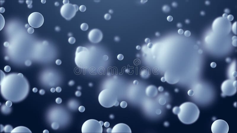 Cinematic Animation Visual Particles and Bubbles on Blue Background ...