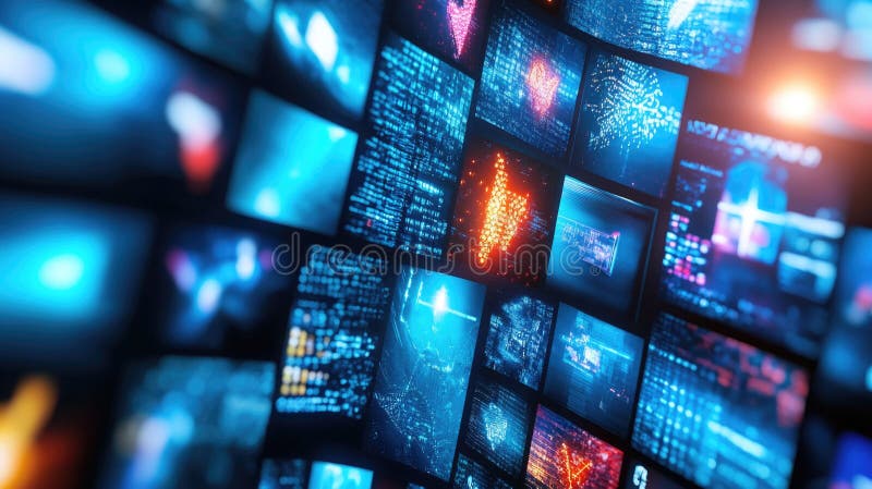 Cinematic Chaos and Technology Screens in Dynamic Abstract Display ...