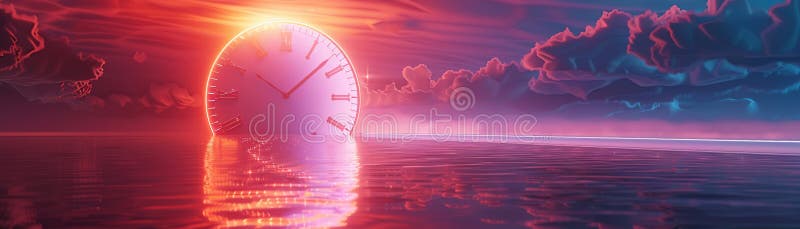Cinematic Composition of an Endless Path Floating Clock Stock ...
