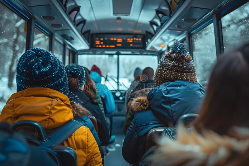 A Cinematic 3d Image of a Bus Packed with Passengers Capturing the ...