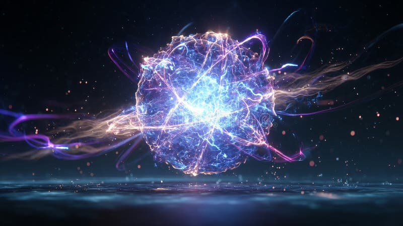 Glowing Quantum Energy Field in the Cosmos. Generated Ai Stock ...