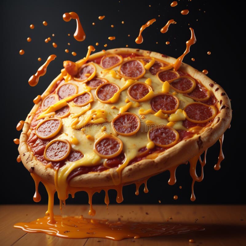 Cinematic Flying Pizza, Generative Ai Stock Illustration - Illustration ...