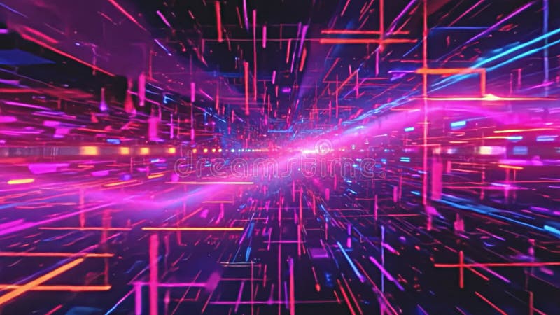 Cinematic Glitch Art Animation Background, Vibrant Color Splashes ...