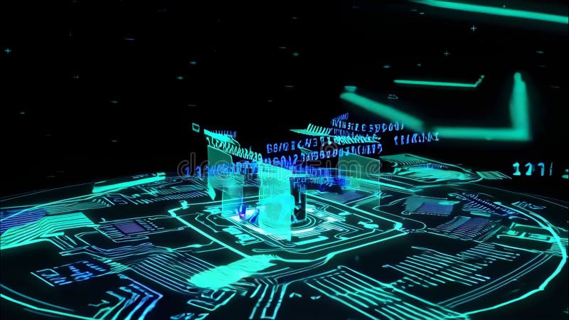Cinematic Hologram UI Scene Inspired by SciFi Technology Stock Video ...