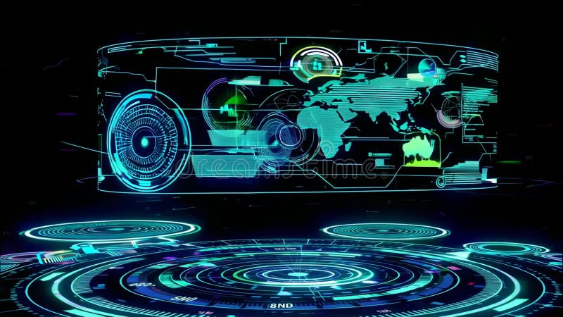 Cinematic Hologram UI Scene Inspired by SciFi Technology Stock Video ...