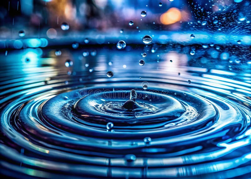 Cinematic 4K Rainfall Ripple Effect Stunning Side View Footage for ...