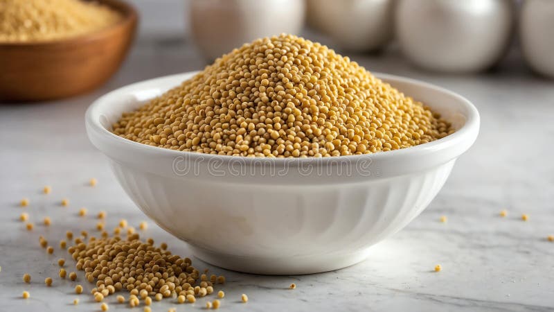 Cinematic Kino Single Raw Millet Prepared for Ingredient in a Ai ...