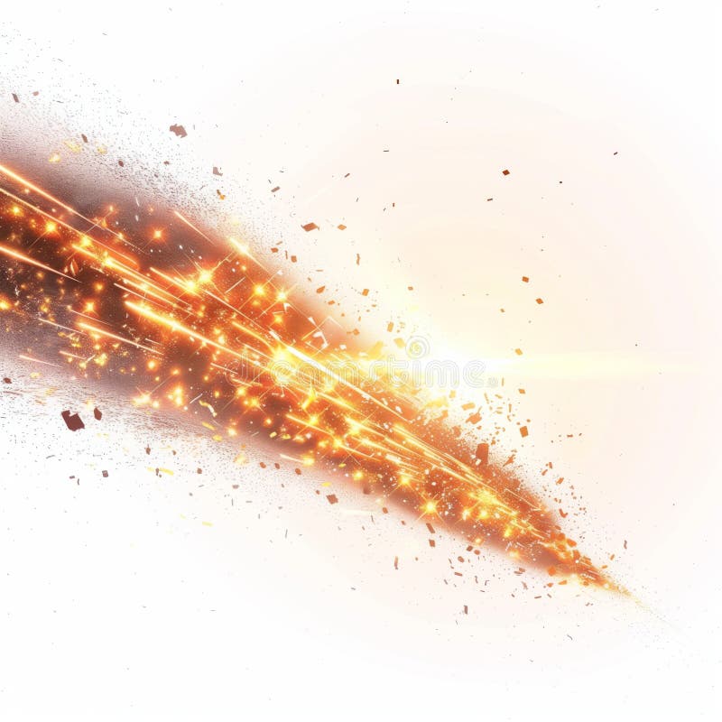 Cinematic Light Effects with Sparks on White Background Stock Photo ...