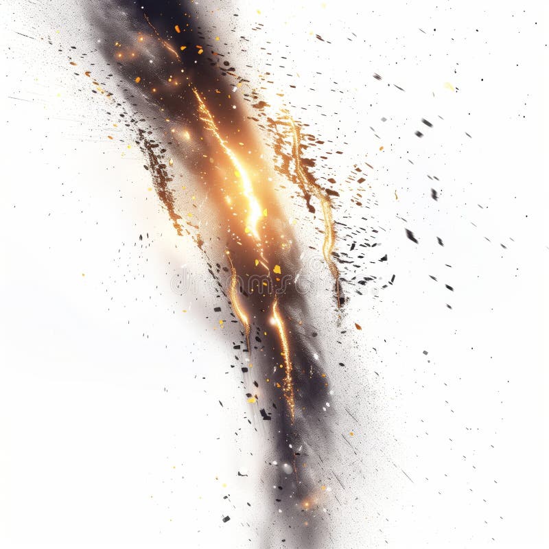 Cinematic Light Effects with Sparks on White Background Stock Image ...
