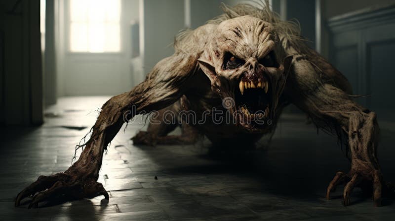 Cinematic Lighting: Rotting Claw Creature in Death Strike Pose Stock ...