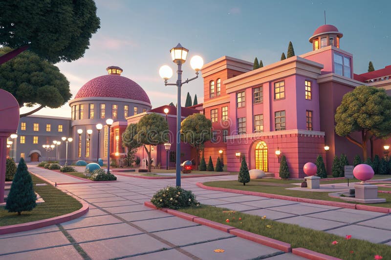 Cinematic Low-Poly University Campus with Playful 3D Models and Stock ...