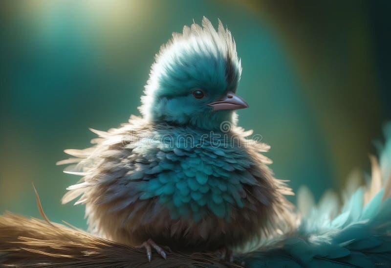 A Cinematic Masterpiece of a Baby Bird Captured Stock Illustration ...