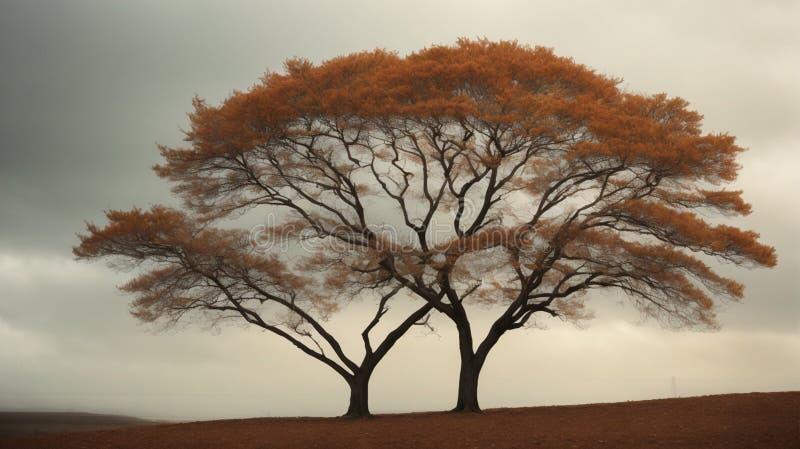 An Cinematic Movie Scene Includes Several Trees in a Land Stock ...