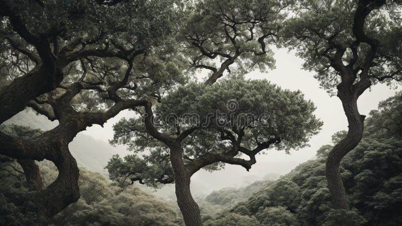 An Cinematic Movie Scene Includes Several Trees in a Land Stock ...