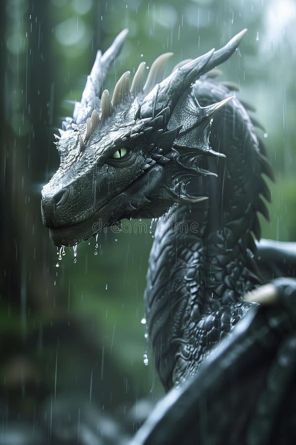 Cinematic Mythical Dragon Poster Stock Illustration - Illustration of ...